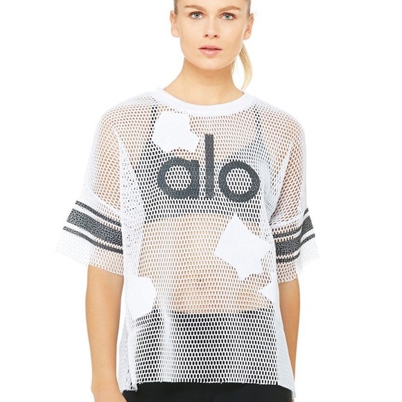 ALO Yoga | Tops | Alo Yoga Short Sleeve Mesh Yoga Jersey Top | Poshmark